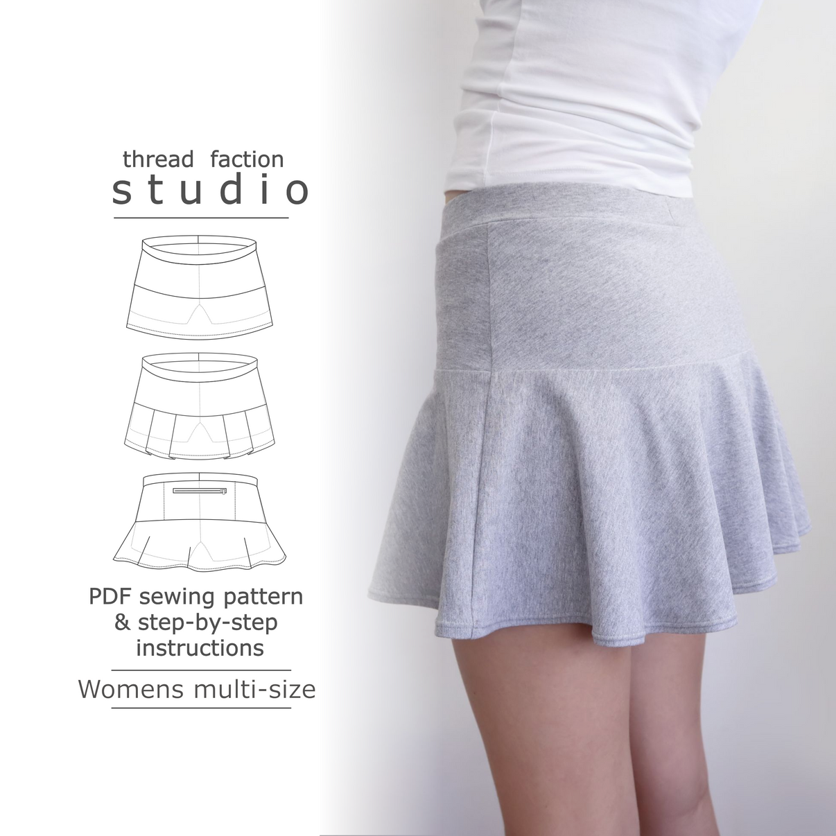 #203 Ladies Sports Skort- Instant download PDF Sewing Pattern – Thread ...